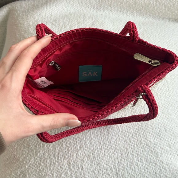 The Sak | Bags | The Sak Red And White Crochet Hand Bag With White ...